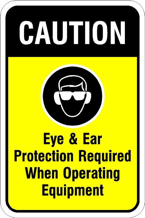 Caution Eye And Ear Protection Burlington Signs