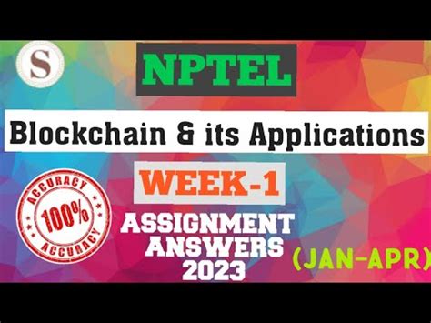 Blockchain And Its Applications Nptel Week Assignment Answers Nptel Skumaredu Youtube