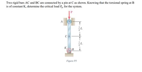 Solved Two Rigid Bars Ac And Bc Are Connected By A Pin At C Chegg