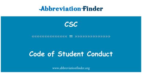 Csc Steht Für Student Verhaltenskodex Code Of Student Conduct