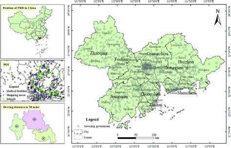 Research Region And 20 Min Driving Distance Map Created Using ArcMap Download Scientific