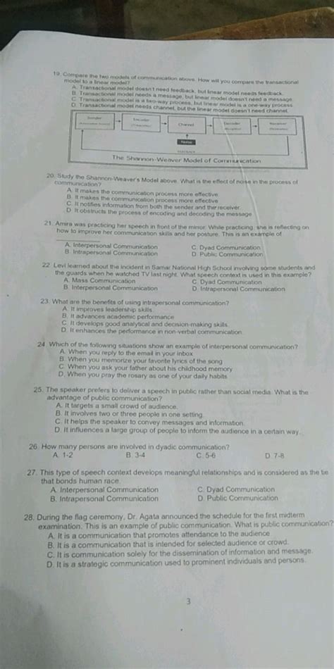 Compare The Tws Models Of Conimunication Studyx