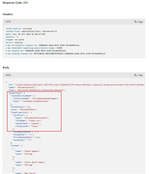 azure data factory adf copy activity results or loggings don t have