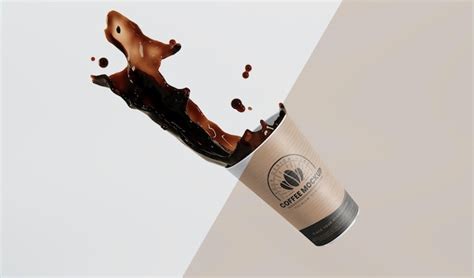 커피 얼룩 종이 커피 컵의 구성 프리미엄 Psd 파일