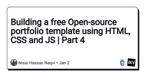 building a free open source portfolio template using html css and js