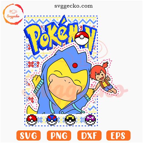 Psyduck Ugly Sweater Svg Duck Pokemon Christmas Svg Png Shirt Gecko
