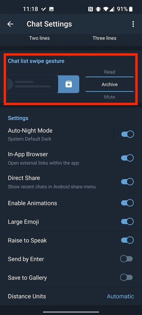 How To Customize Chat List Swipe Gestures In Telegram Android Central