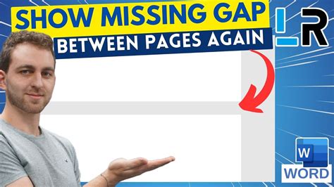 Ms Word Show Missing Gap Between Pages Again 1 Minute Youtube
