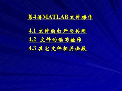 matlab 第四讲 word文档在线阅读与下载 无忧文档