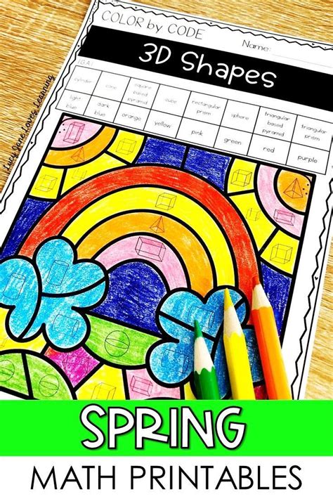 Color By Number 1st Grade Spring Spring Color By Code Fun Math Activities Spring Math