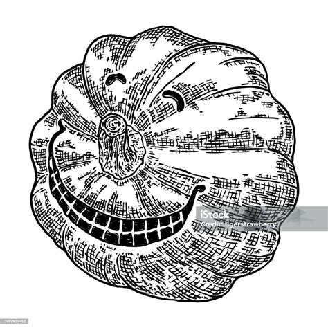 행복한 어리석고 바보 같은 할로윈 웃는 호박 얼굴 잭 오 랜턴 영혼 악마가 흰색 바탕에 그림을 그립니다 전통적인 할로윈 상징입니다 가을을 축하하기 위한 손으로 스케치를