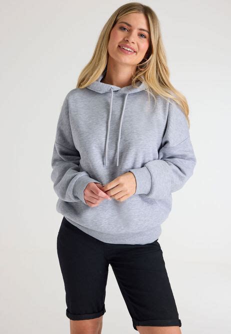 Womens Grey Overhead Hoody Peacocks