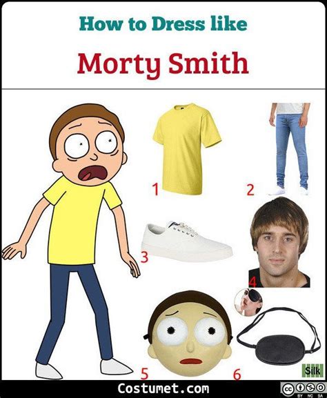 Morty Smith Costume Is Wearing A Comfy Yellow T Shirt Skinny Blue
