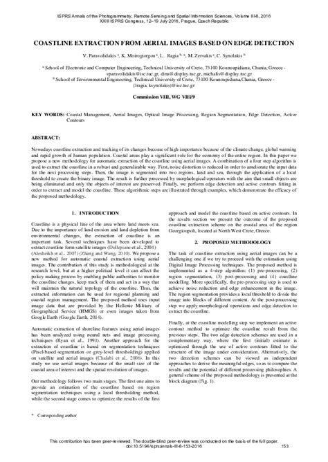 Pdf Coastline Extraction From Aerial Images Based On Edge Detection