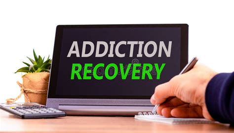 Addiction Recovery Symbol Concept Words Addiction Recovery On Beautiful Tablet Psychologist