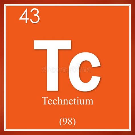 Technetium Chemical Element Symbol On Dark Green Abstract Background Stock Illustration