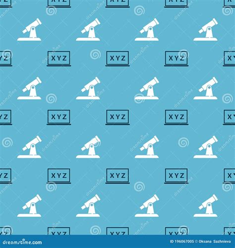 Set Xyz Coordinate System And Telescope On Seamless Pattern Vector 196067005