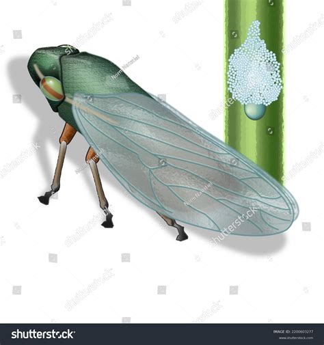 Spittle Bug Shadow On White Background Stock Illustration 2200603277