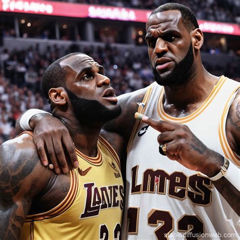Saquille Oneal Mate Con Lebron James Stable Diffusion Online
