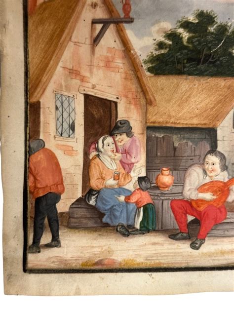 Proantic Gouache école Flamande Xviii