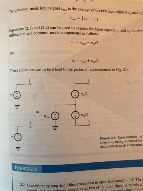 Solved On Mode Input Signal Vicm Is The Average Of The Two