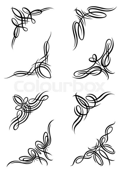 Set Of Vignette Curl Elements Decorative Calligraphic Divid Colourbox