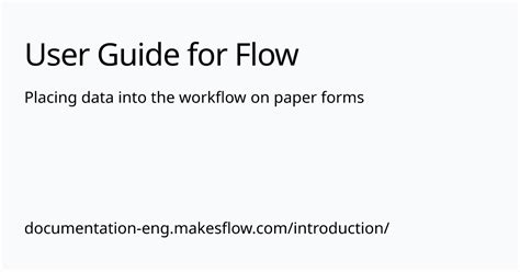 Placing Data Into The Workflow On Paper Forms User Guide For Flow