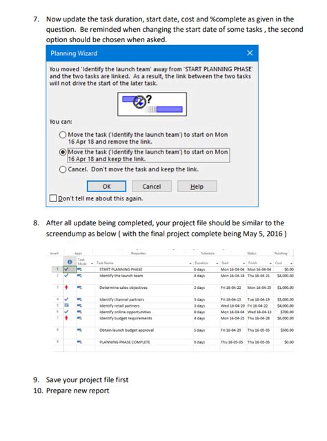 Submission Updated Ms Project File As Mentioned In