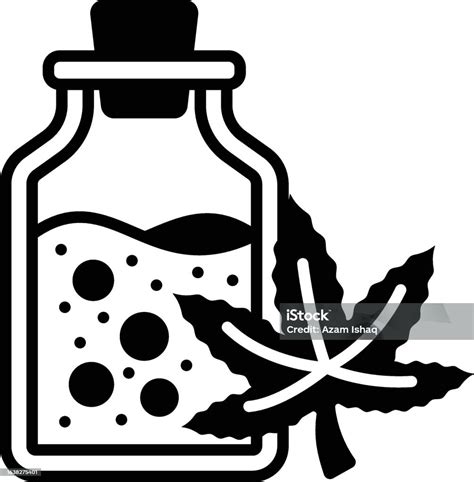 Weed Liquid Vector Outline Design Hallucinogen And Stimulant Symbol