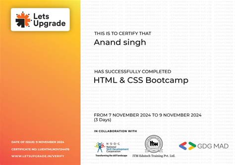 Anand Singh On Linkedin Letsupgrade Html Css Bootcamp