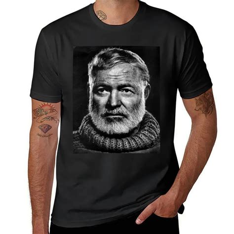 Ernest Hemingway T Shirt Anime Clothes Blacks Mens Graphic T Shirts Hip