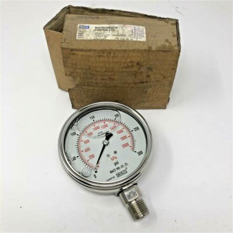 New Wika 23354 4 Pressure Gauge 300psi Kpa 12 05 Npt Bm Nace Mr