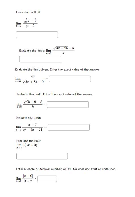 Solved Evaluate The Limit Limy→2y−2y51−71 Evaluate The