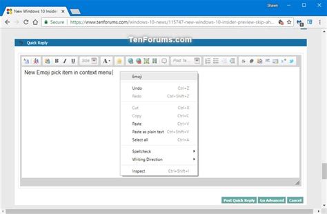 Enable Or Disable Emoji Context Menu In Google Chrome In Windows Tutorials