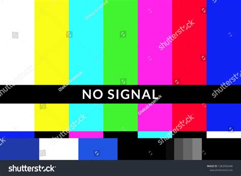 Retro No Signal Tv Test Screen เวกเตอร์สต็อก ปลอดค่าลิขสิทธิ์