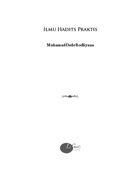 Pdf Ilmu Hadits Praktis