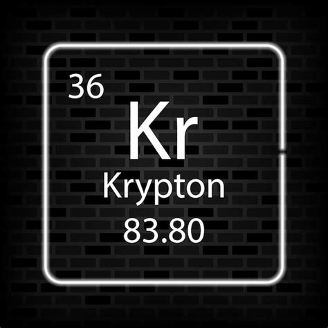 Símbolo De Néon De Krypton Elemento Químico Da Tabela Periódica