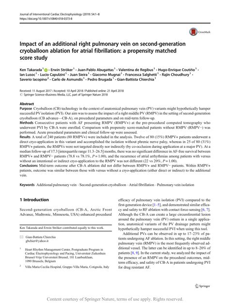 Impact Of An Additional Right Pulmonary Vein On Second Generation Cryoballoon Ablation For
