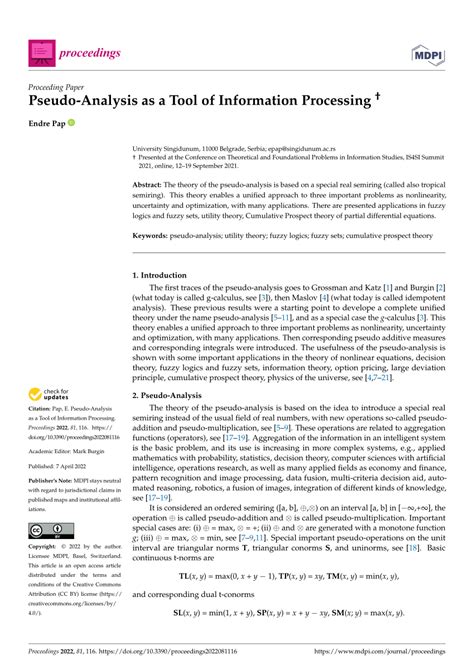 Pdf Pseudo Analysis As A Tool Of Information Processing