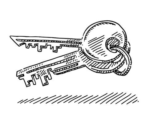 Premium Vector A Sketch Of Three Keys On A White Background