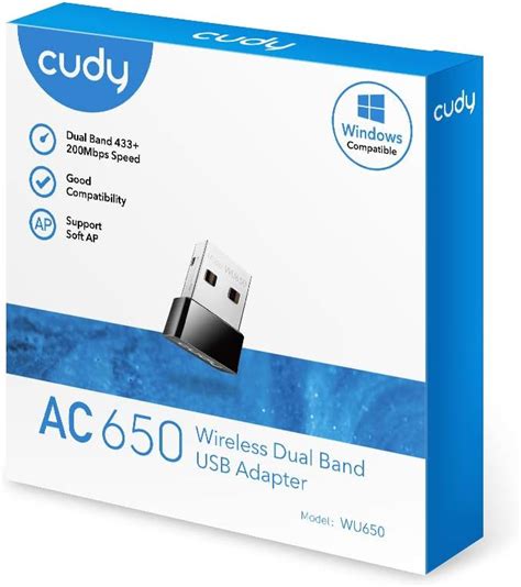 Cudy Wu650 Ac 650mbps Usb Wifi Adapter For Pc 5ghz24ghz Wireless