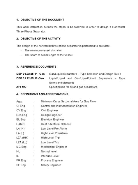 Three Phase Separator Design Pdf Flow Measurement Chemical Engineering