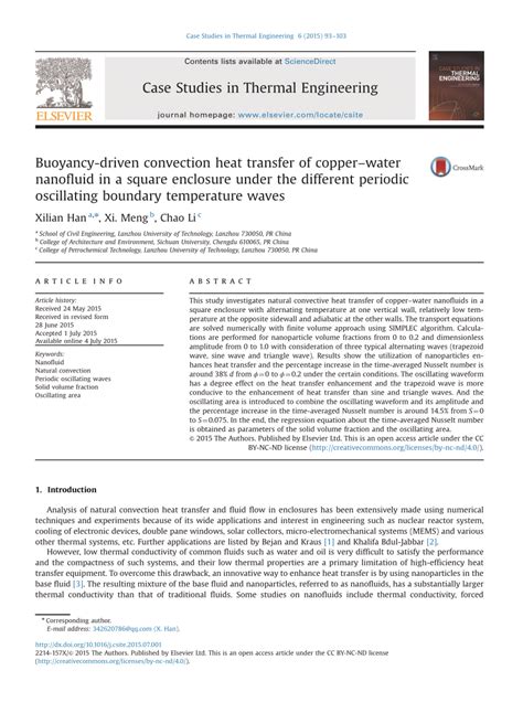 Pdf Buoyancy Driven Convection Heat Transfer Of Copper Water