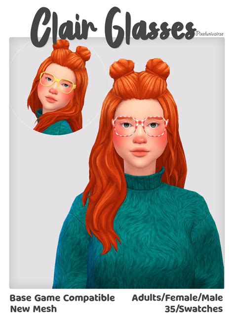 Sims 4 Pixelunivairse Clair Glasses The Sims Book
