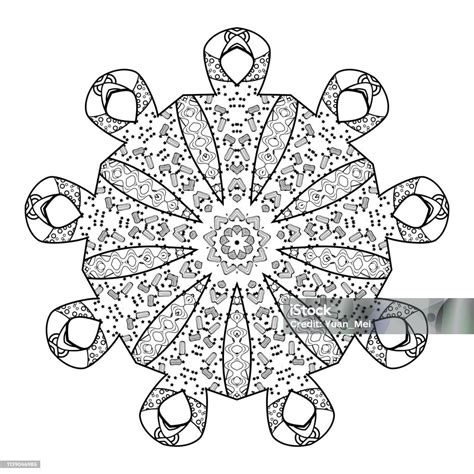 東方萬花筒黑色和白色成人的圖案著色手繪的例證向量向量圖形及更多tangle Pattern圖片 Tangle Pattern 伊斯蘭教