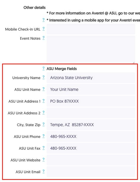 Asu Merge Fields And Merge Codes Stova Asu