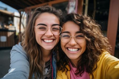 Beautiful Mixedrace Best Friends Generative Ai Premium Ai Generated Image