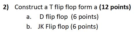 Solved Construct A T Flip Flop Form A Points A D Chegg Com