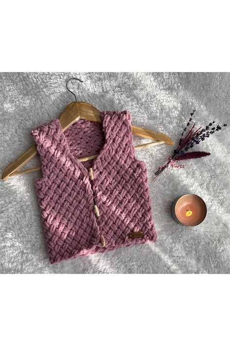 Alize Puffy fine Pembe Gül Rengi El Örgüsü Bebek Yeleği Fiyatı