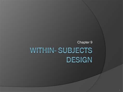 Within Subjects Design